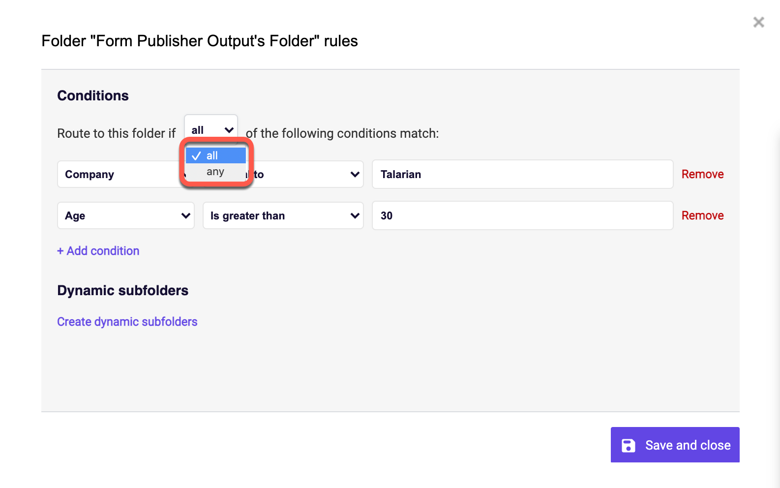 Send Generated Documents To Different Folders And Subfolders Based On